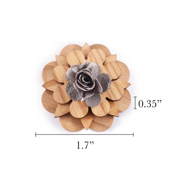 Accessories | Handmade Wood Flower Boutonniere Lapel Pin | Poshmark
